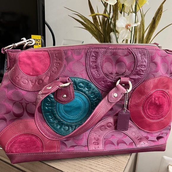 Coach | Bags | Coach Madison Berry Purple Shoulder Purse | Poshmark